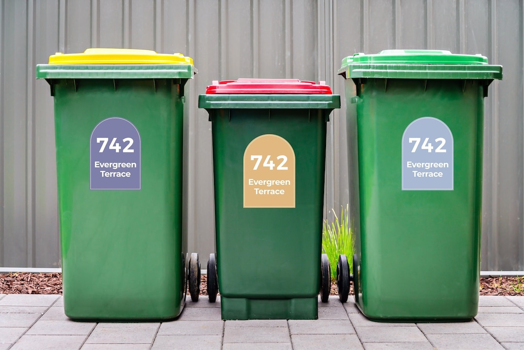 Custom Wheelie Bin Stickers With Address, Arch Stickers for Outdoor ...