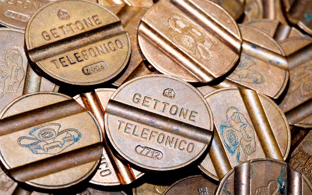 Vintage Italian Telephone Tokens for Collection Various Years and ...
