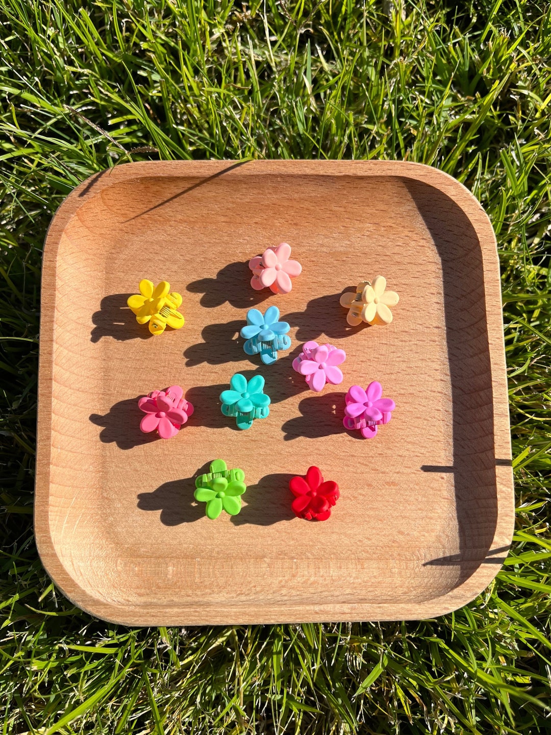 Ten Mini Flower Claw Clips | Clip for Girls, Summer Hair Accessory ...