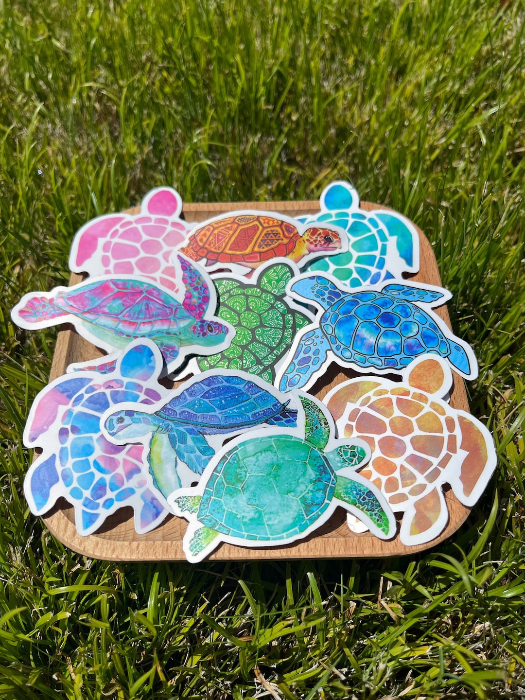 10 Turtle Stickers Cute Sea Turtles, Tropical Ocean Life Sticker ...
