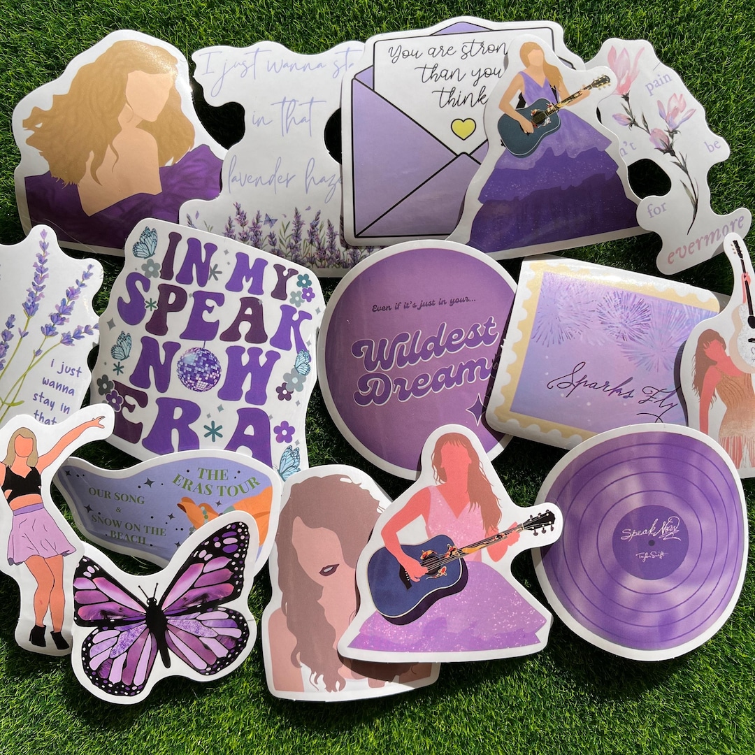 NEW 10 Taylor Swift Inspired Stickers | Cute Purple Swiftie Sticker ...