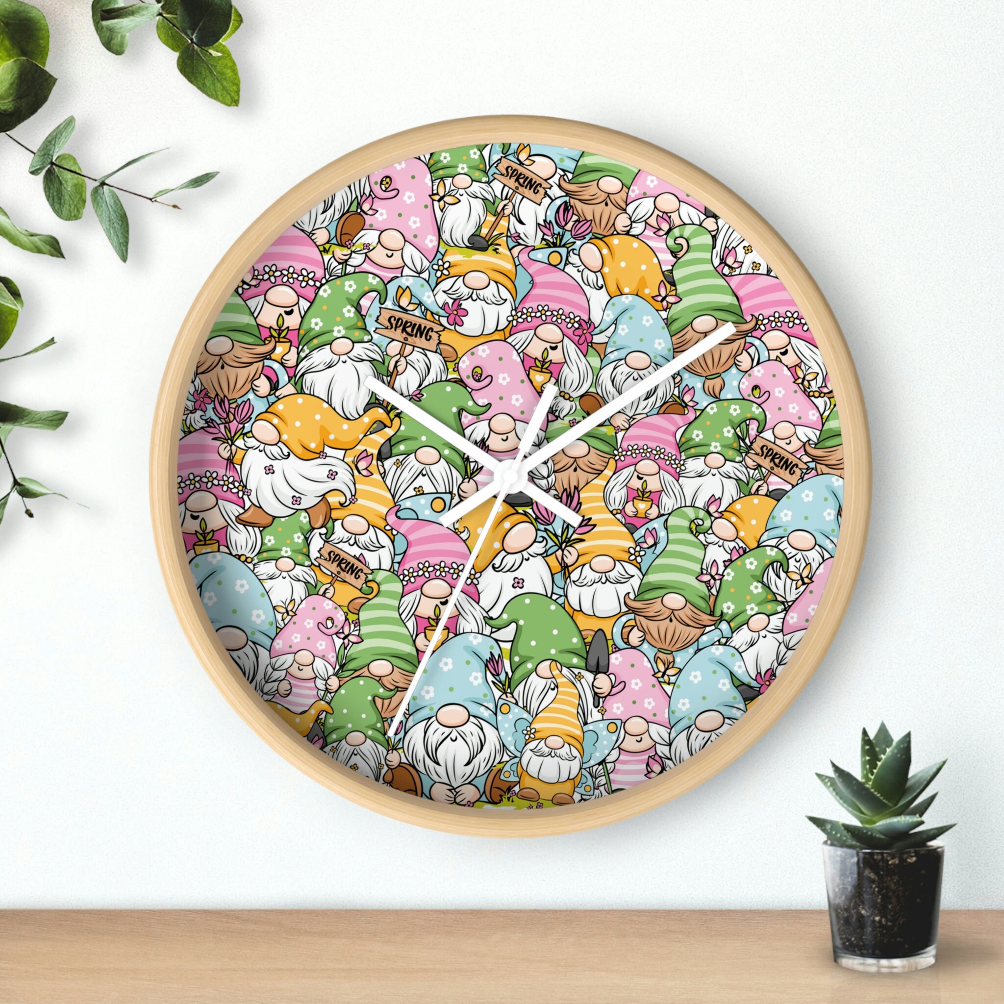 Kawaii Gnomes Wall Clock Chibi Gnomes Wall Clock Kawaii - Etsy