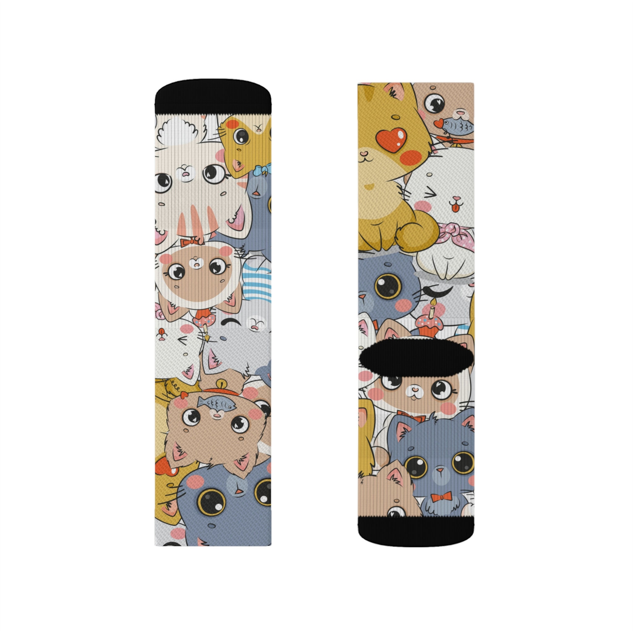 Kawaii Cats Socks Chibi Gift Idea Cute Cats Aesthetic Socks Gift for ...