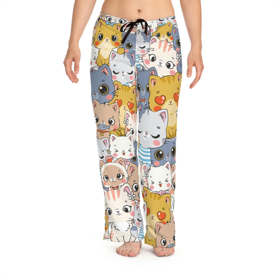 Kawaii Cats Women's Pajama Pants Chibi Pants Gift for Anime Fan ...
