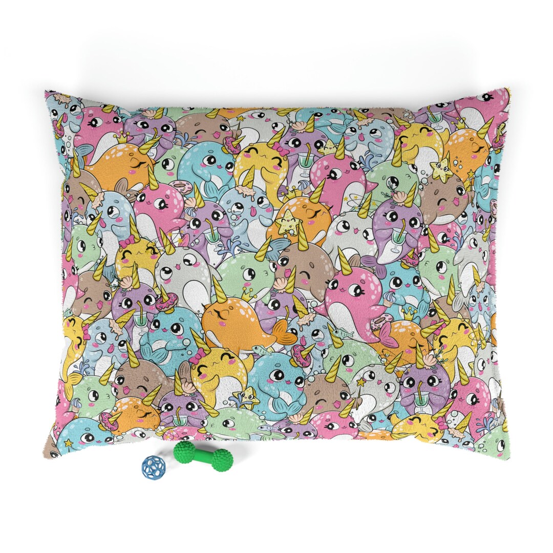 Kawaii Narwhal Pet Bed Chibi Pet Bed Gift for Anime Fan Pet Accessories ...