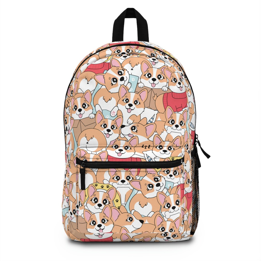 Kawaii Corgis Backpack School Backpack for Kids Chibi Gift Idea Back to School Book Bag Gift for ...