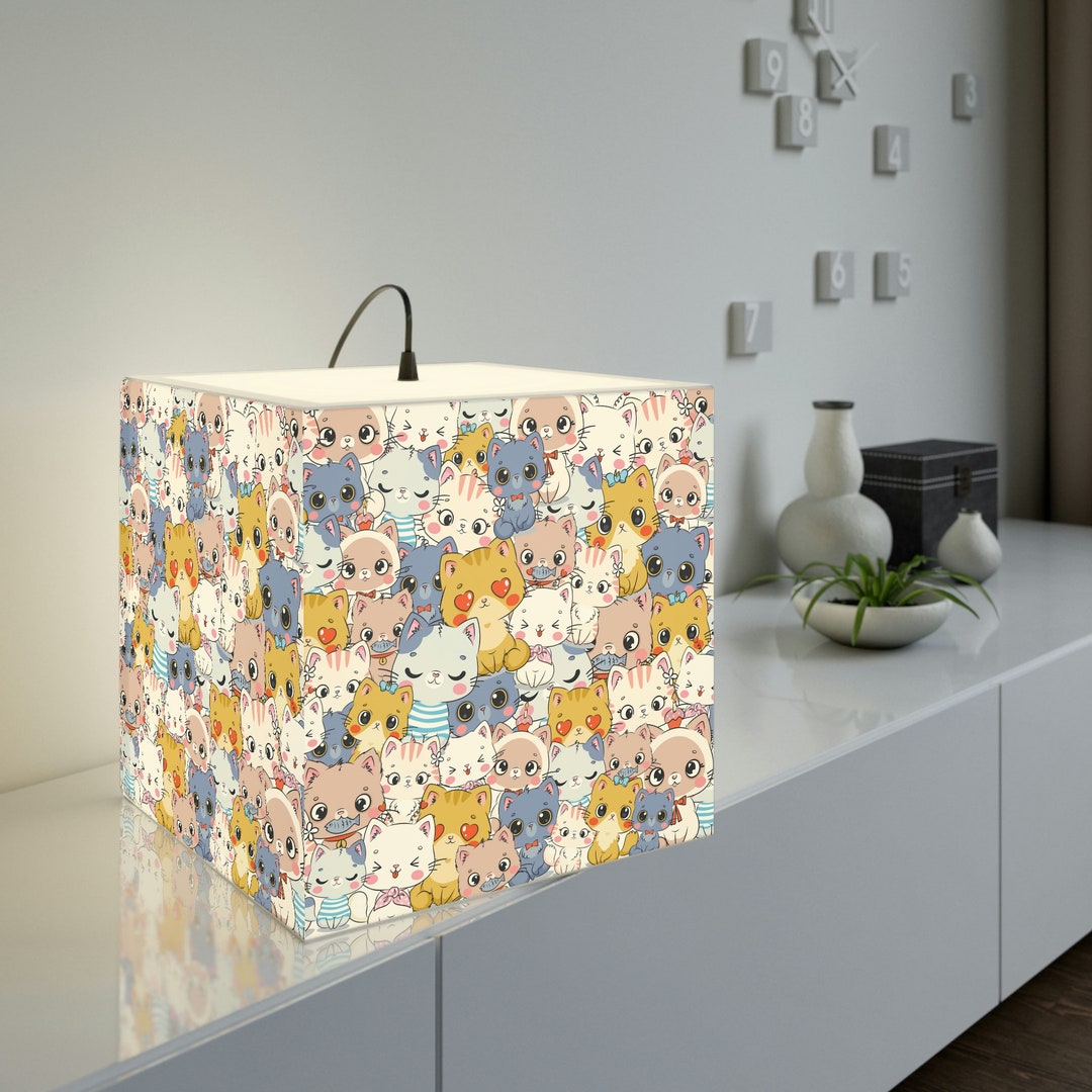 Kawaii Cats Light Cube Lamp Chibi Cats Lamp Kawaii House Decor Gift for ...
