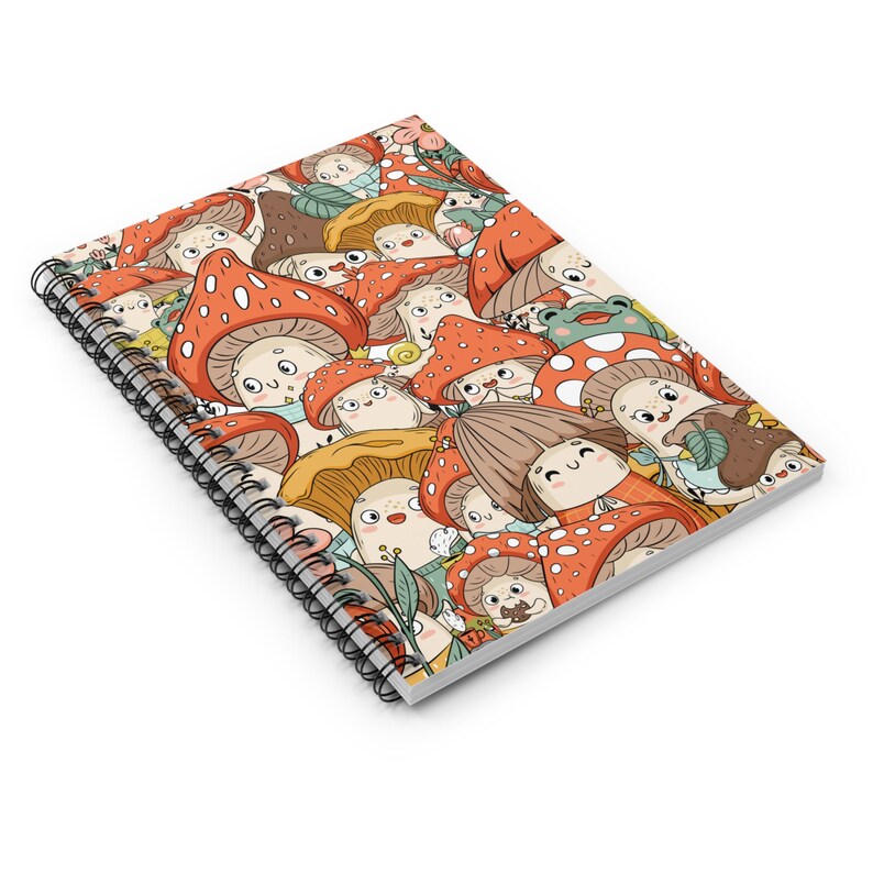 Kawaii Mushrooms Notebook Ruled Line Kawaii Back to School Anime ...