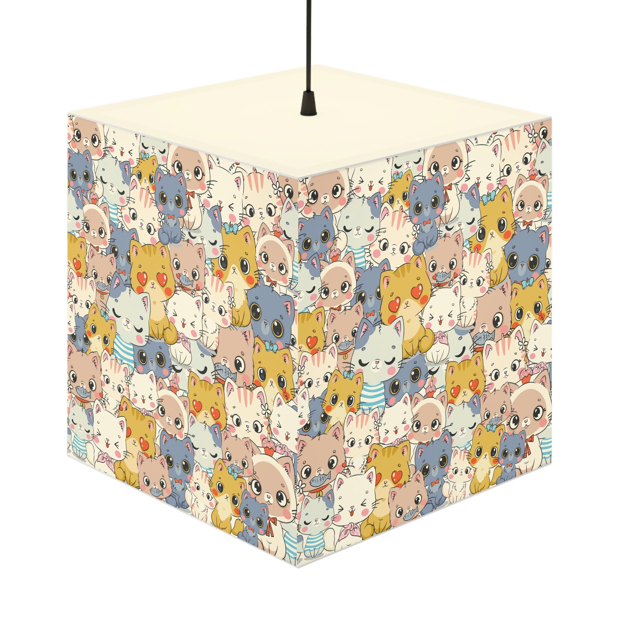 Kawaii Cats Light Cube Lamp Chibi Cats Lamp Kawaii House Decor Gift for ...