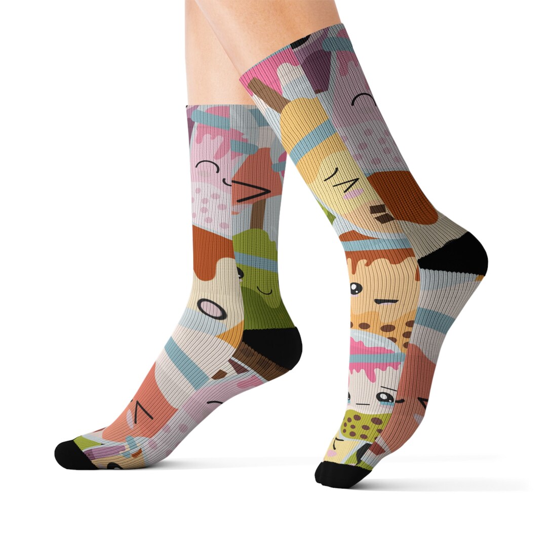 Kawaii Bubble Tea Socks Chibi Gift Idea Cute Socks Boba Tea Aesthetic ...