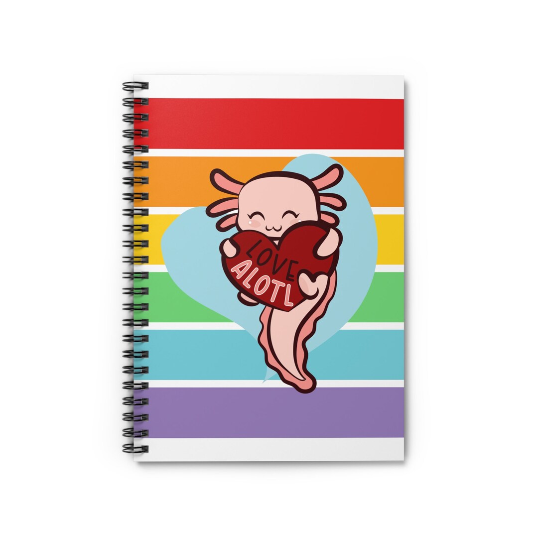 Axolotl Spiral Notebook Ruled Line Love Alotl Axolotl Back to School ...