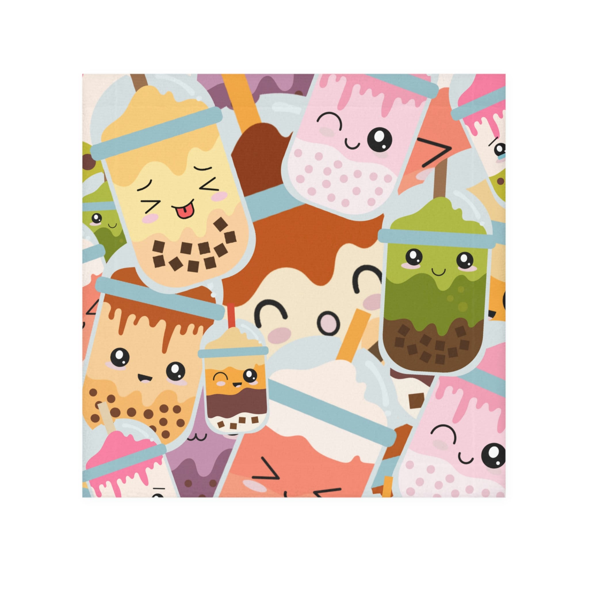 Kawaii Bubble Tea Face Towel Chibi Boba Tea Towel Kawaii Fan Gift ...