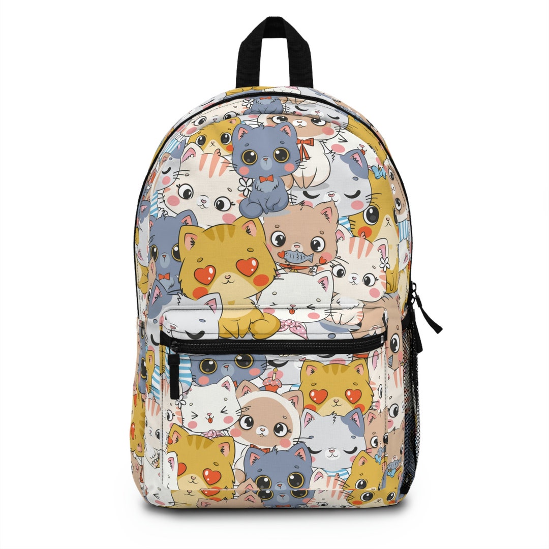 Kawaii Cats Backpack School Backpack for Kids Chibi Gift Idea Back to ...