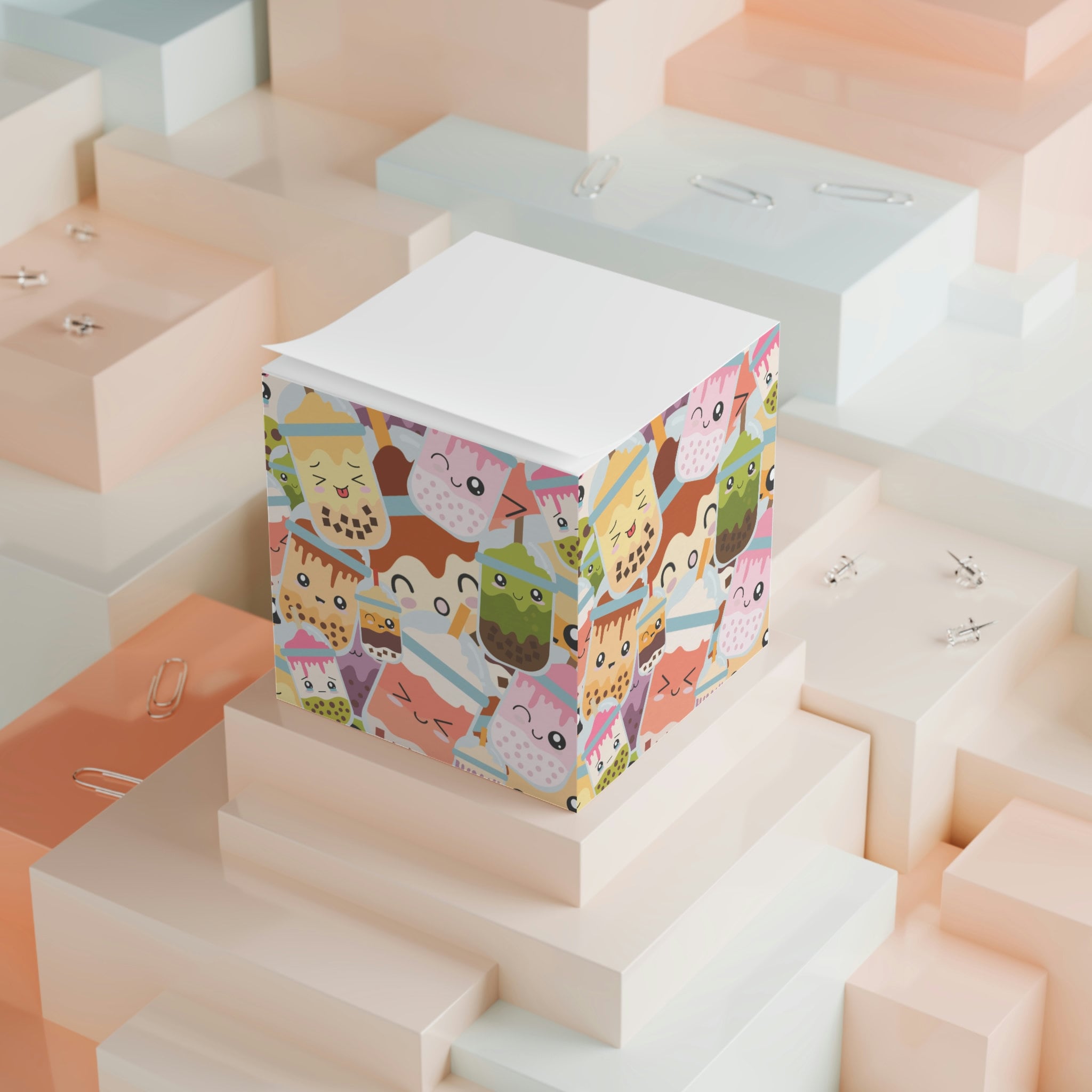 Kawaii Bubble Tea Note Cube Chibi Boba Tea Notes Kawaii - Etsy