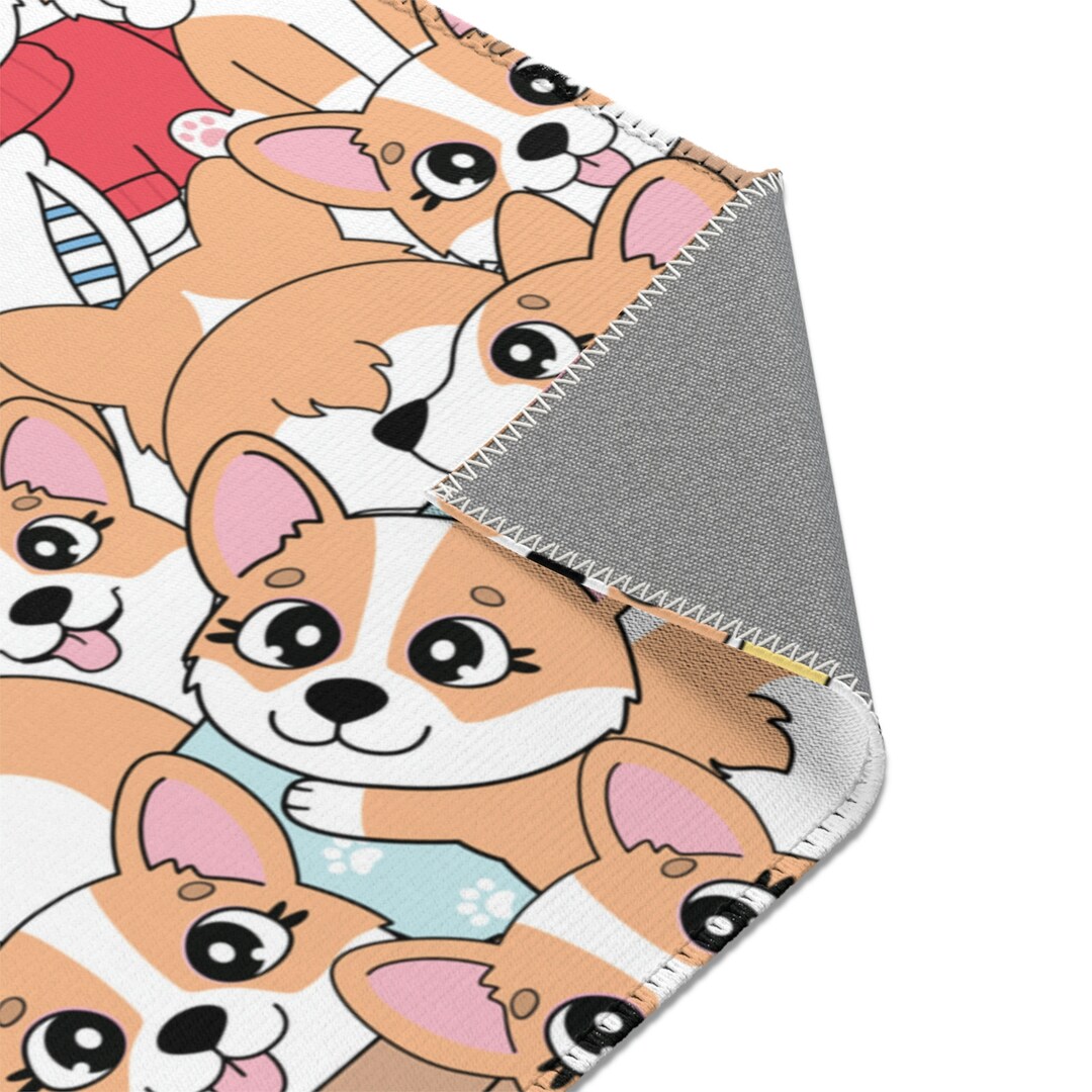 Kawaii Corgis Design Area Rug Bedroom Decor Dorm Accessories Gift for ...