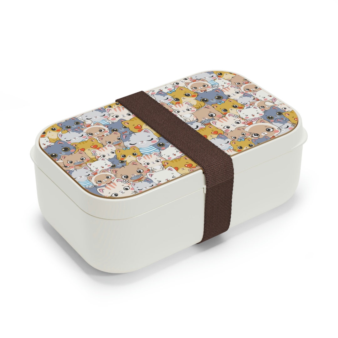 Kawaii Cats Bento Box Chibi Design Lunch Box Aesthetic Kawaii Gift for ...