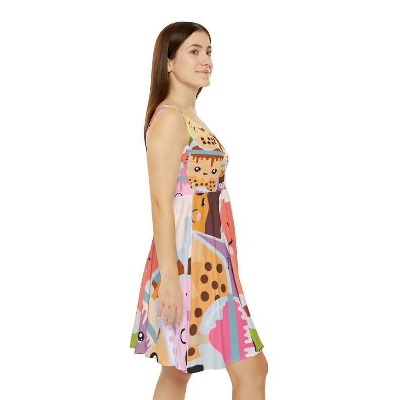 Kawaii Bubble Tea Women's Skater Dress Chibi Boba Tea Dress Gift for ...