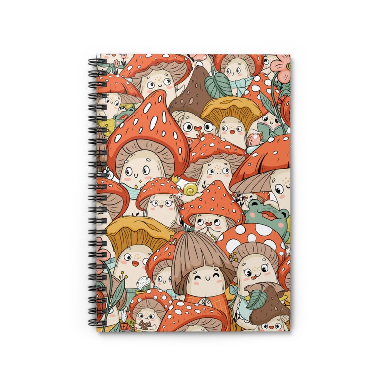 Kawaii Mushrooms Notebook Ruled Line Kawaii Back to School Anime ...