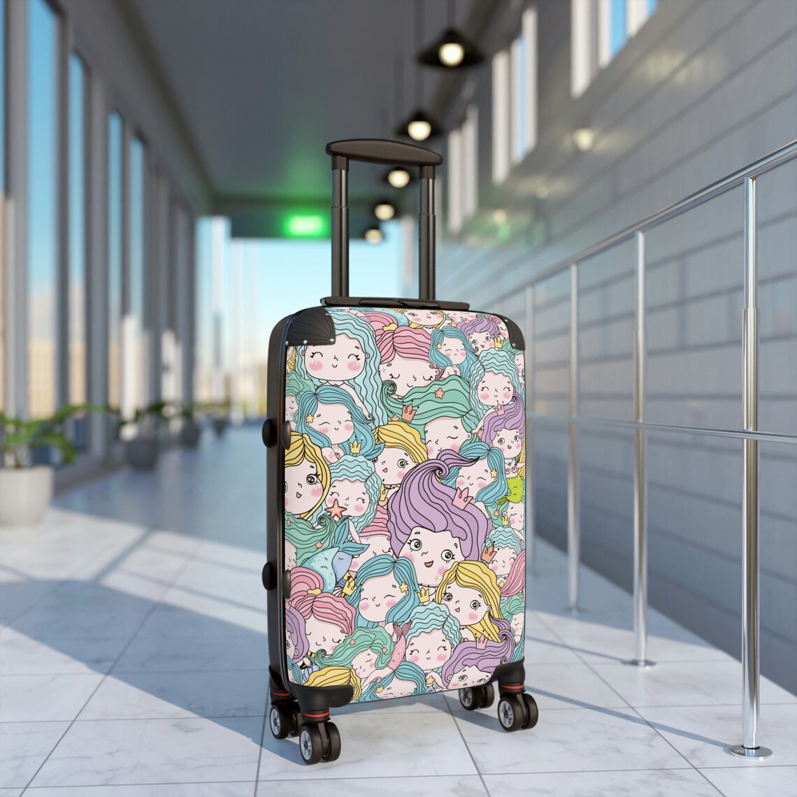 Kawaii Mermaid Suitcase Chibi Gift for Traveler Travel Accessories ...