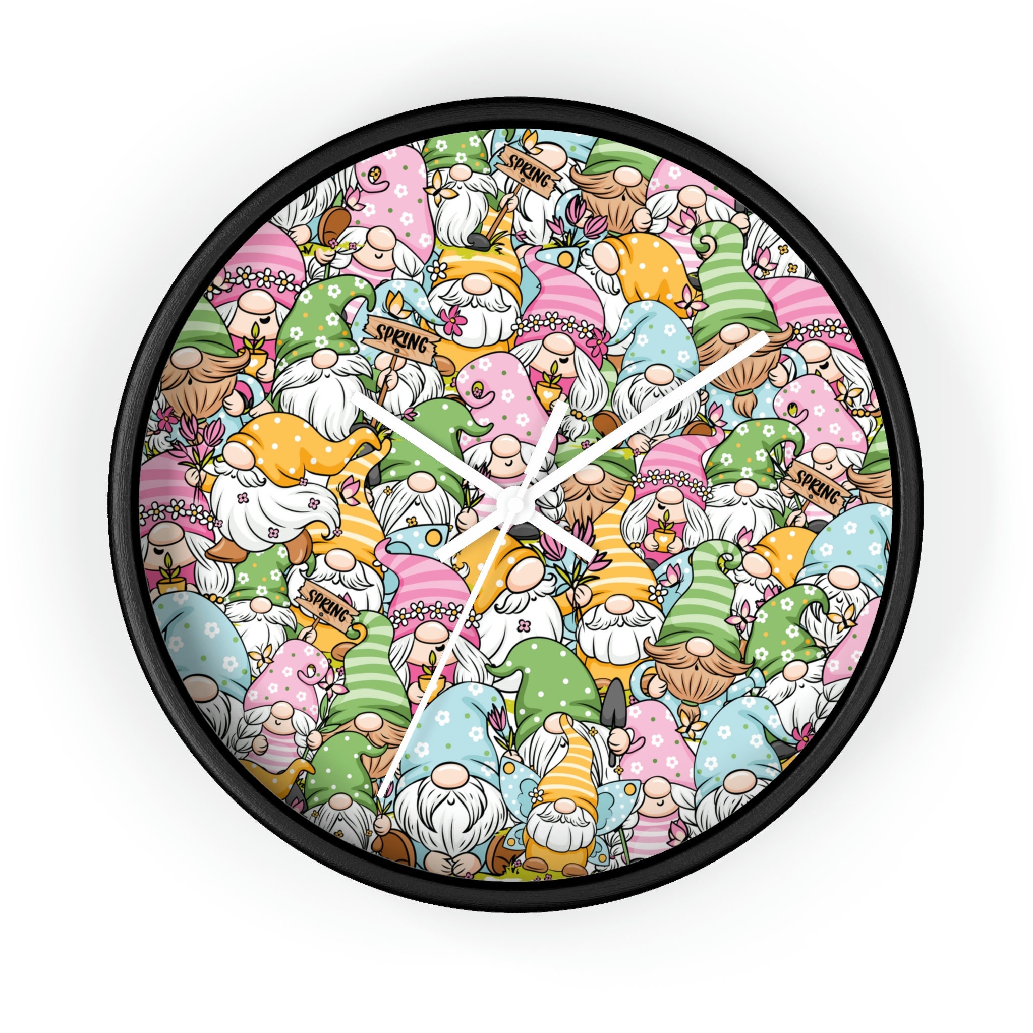 Kawaii Gnomes Wall Clock Chibi Gnomes Wall Clock Kawaii Home Decor Gift ...