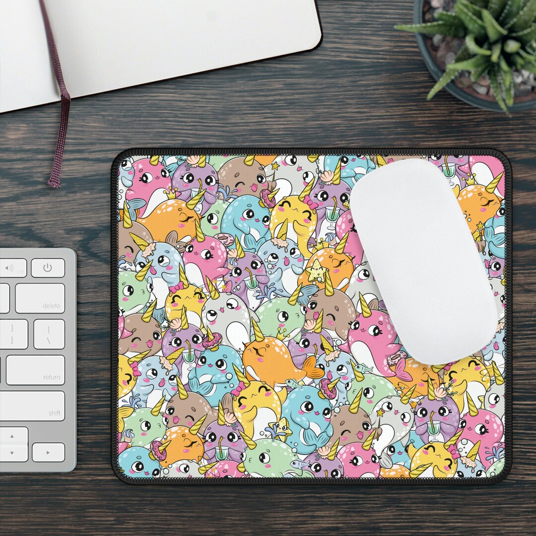 Kawaii Narwhals Gaming Mouse Pad Chibi Narwhal Mouse Pad Gift for Anime ...