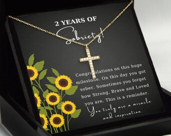 5 Years Sober Necklace Congratulations Five Years Sobriety - Etsy