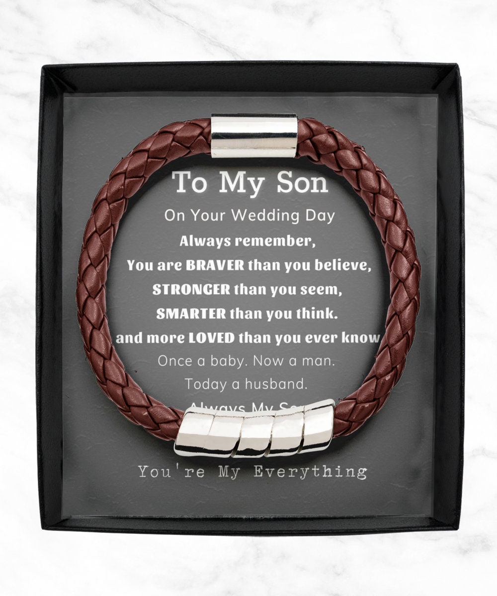 Son Wedding Gift From Mom, to My Son Wedding Gift, Sons Bracelet, Son ...