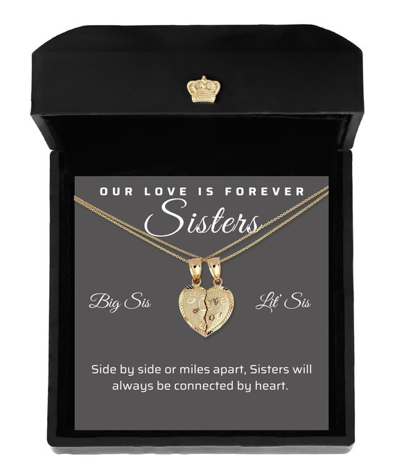 Heart Necklace For Two Sisters