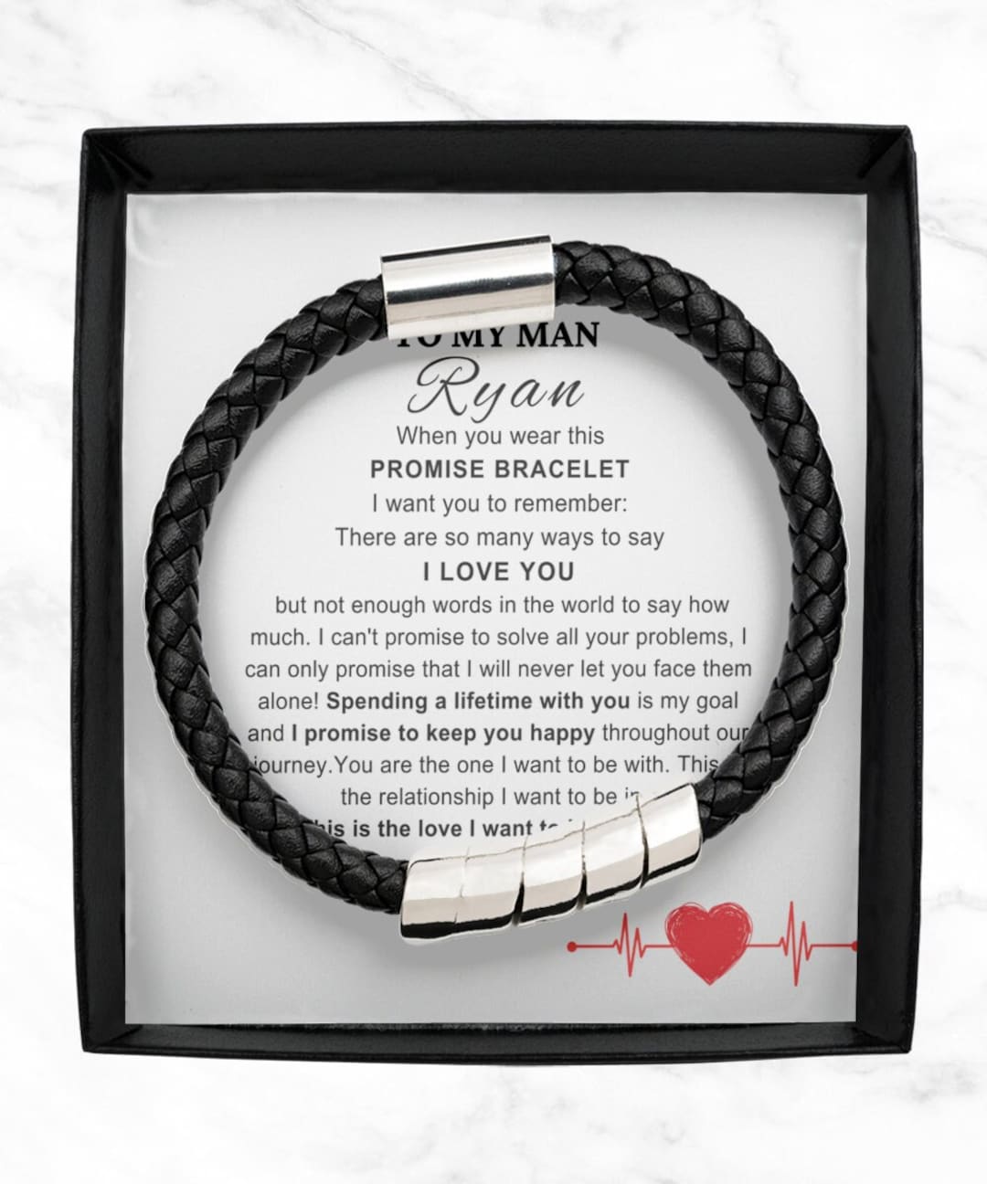 To My Man Promise Bracelet, Promise Bracelet for Boyfriend, Soulmate ...