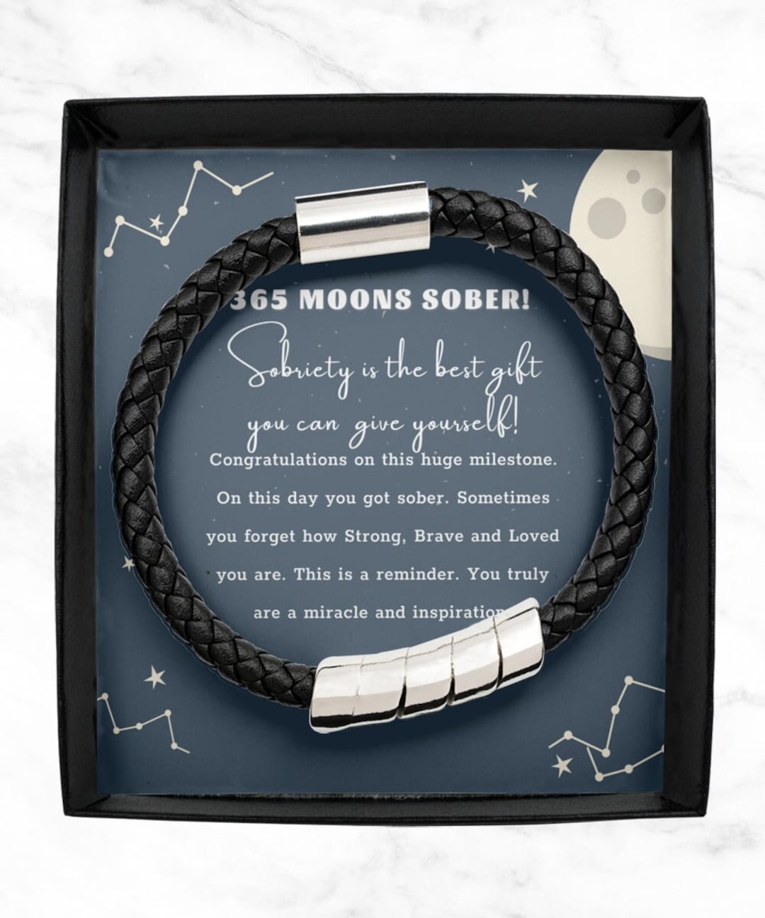 Sobriety Gift for Men, Sober Gift, One Year Sober, Recovery Bracelet ...