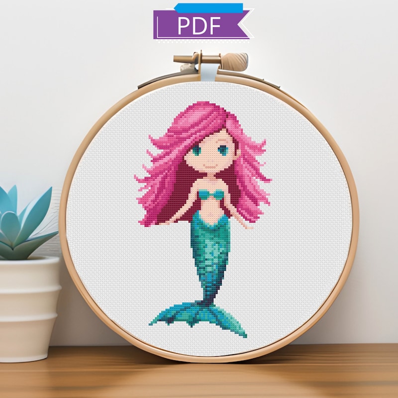 Mermaid Cross Stitch Pattern - Etsy
