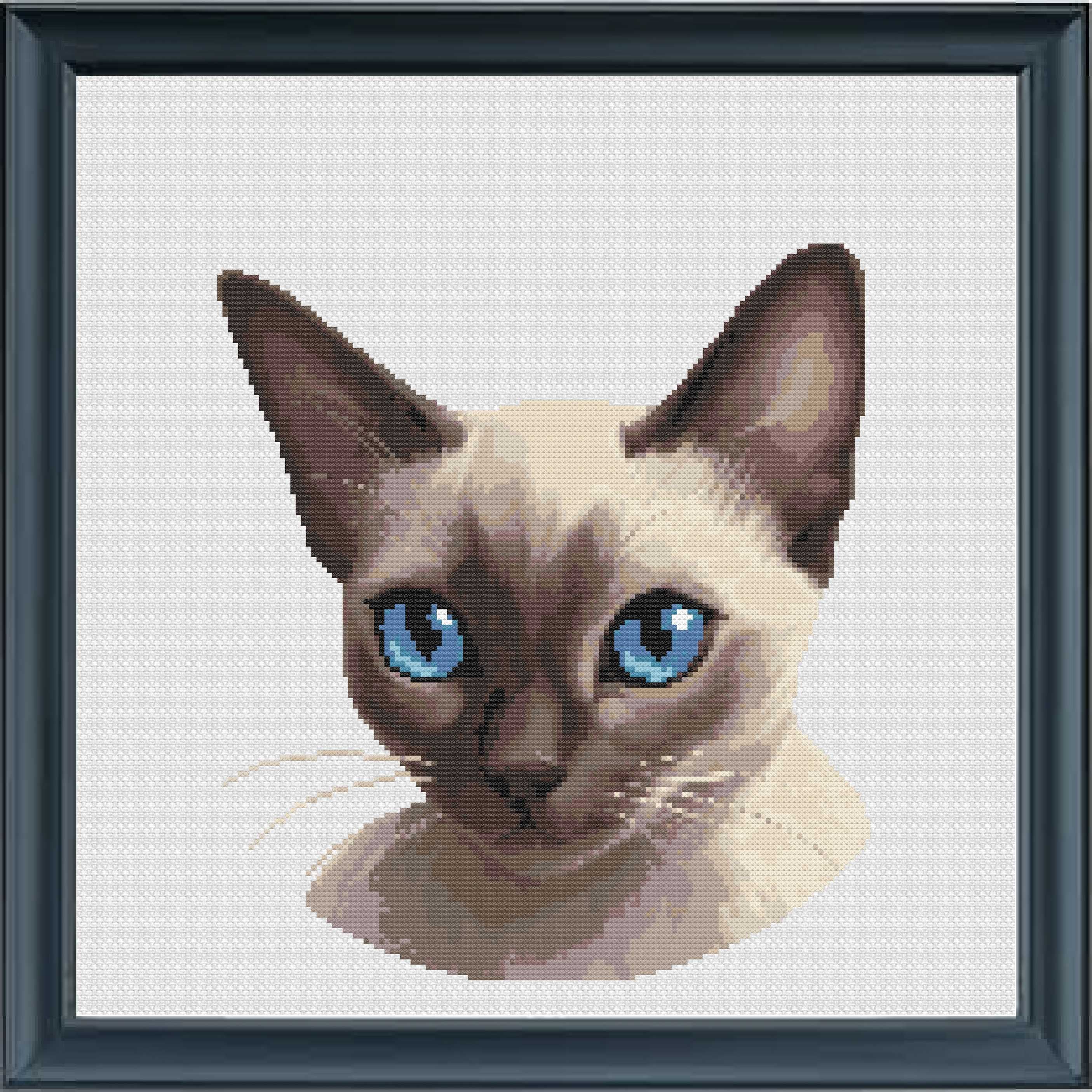 Siamese Cat Cross Stitch Pattern | Instant Download PDF | Cat, Pet, Embroidery Pattern | Modern ...