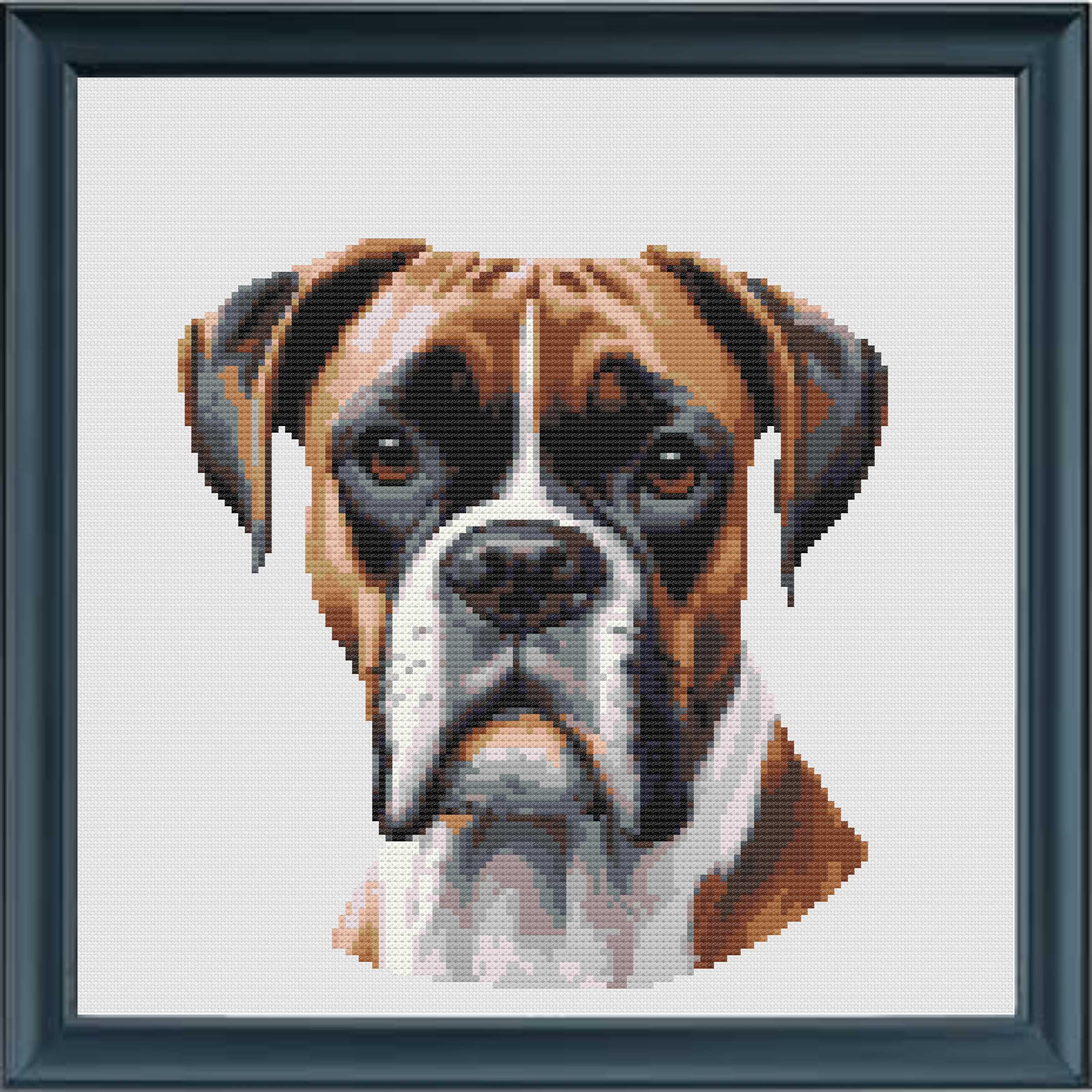 Boxer Dog Portrait Cross Stitch Pattern (PDF Download, Pattern Keeper ...