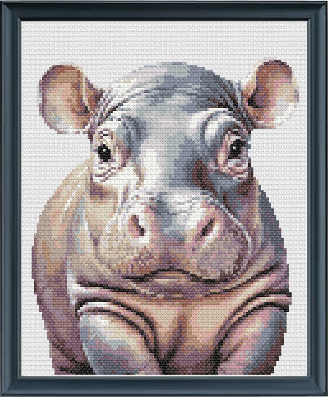 Hippo Cross Stitch Pattern: DIY Safari Nursery Decor (PDF Pattern) - Etsy