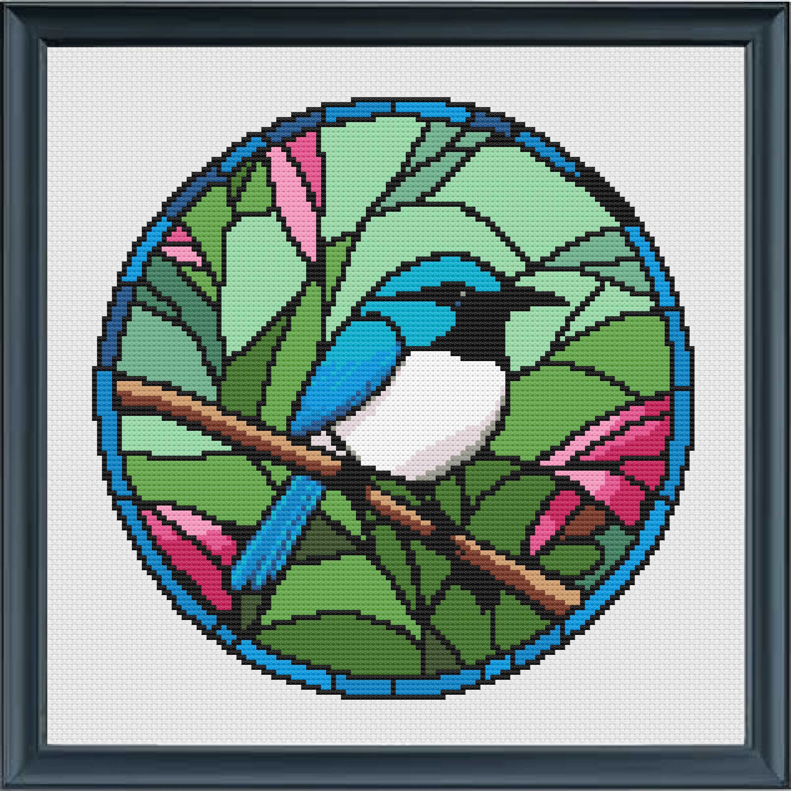 Stained Glass Blue Wren Cross Stitch Pattern (instant Download PDF) - Etsy
