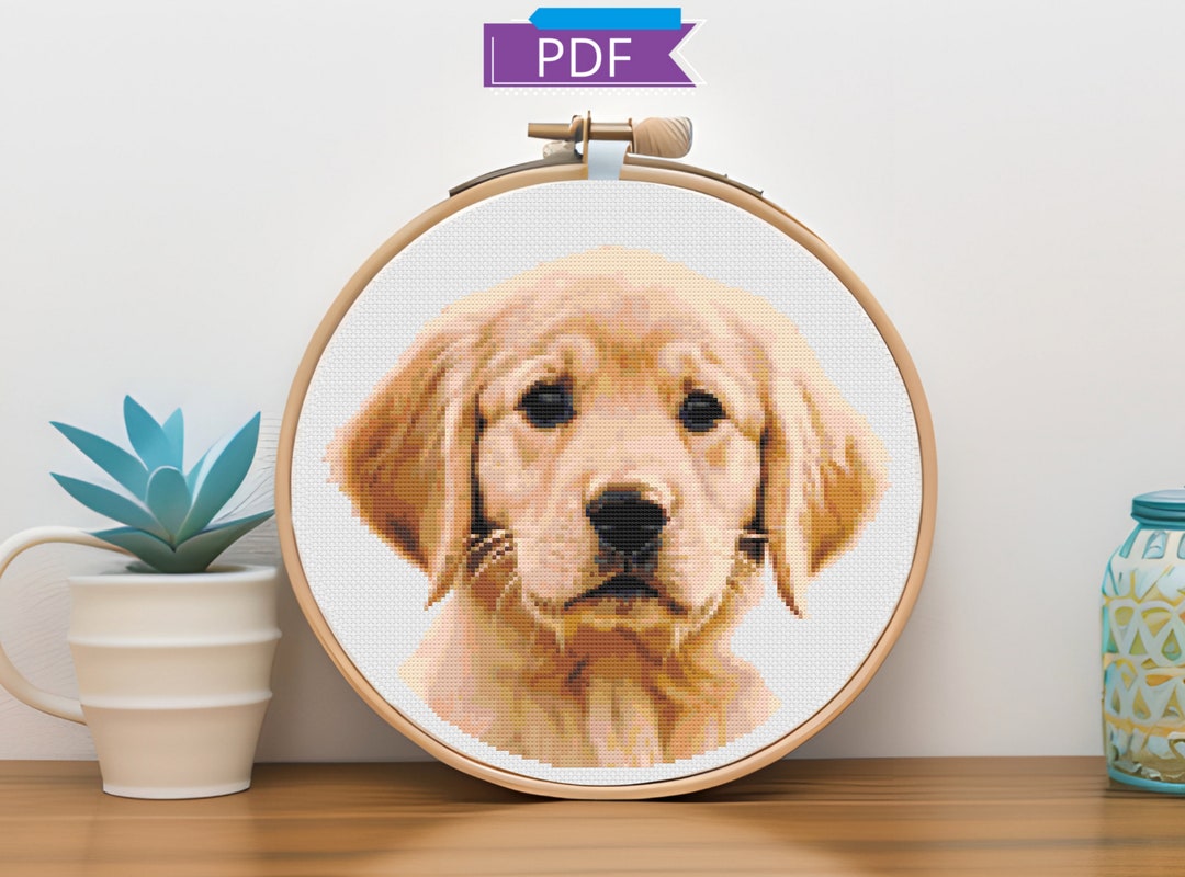 Golden Retriever Cross Stitch Pattern | Instant Download PDF | Dog, Pet ...