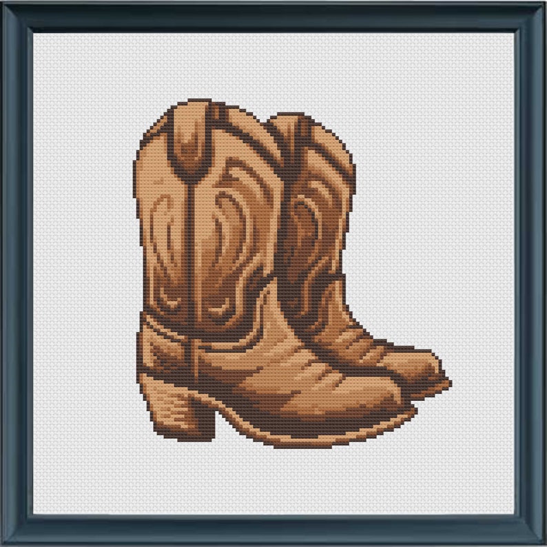 Cowboy Boots Cross Stitch Pattern PDF | Wild West Nursery Art | Western ...