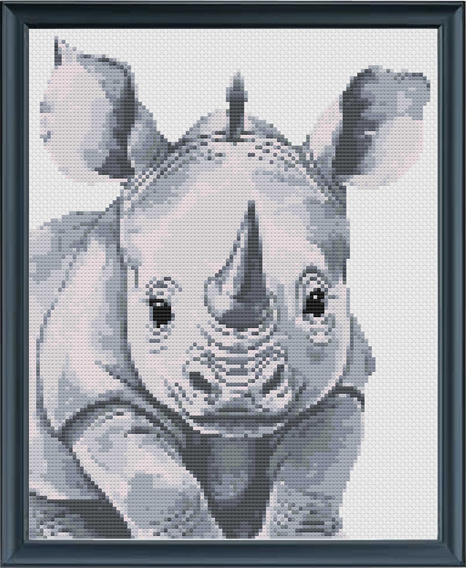 Rhino Cross Stitch Pattern | DIY Safari Nursery Art | Instant Download ...