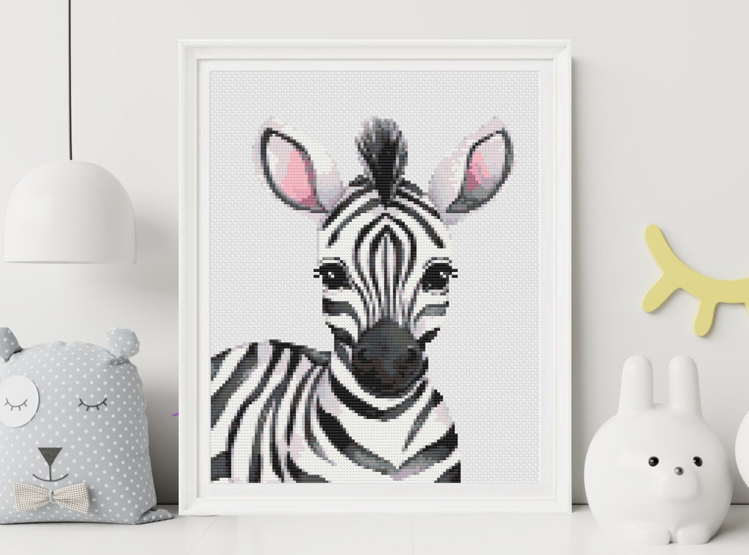 Zebra Cross Stitch Pattern | DIY Safari Nursery Art | Instant Download ...