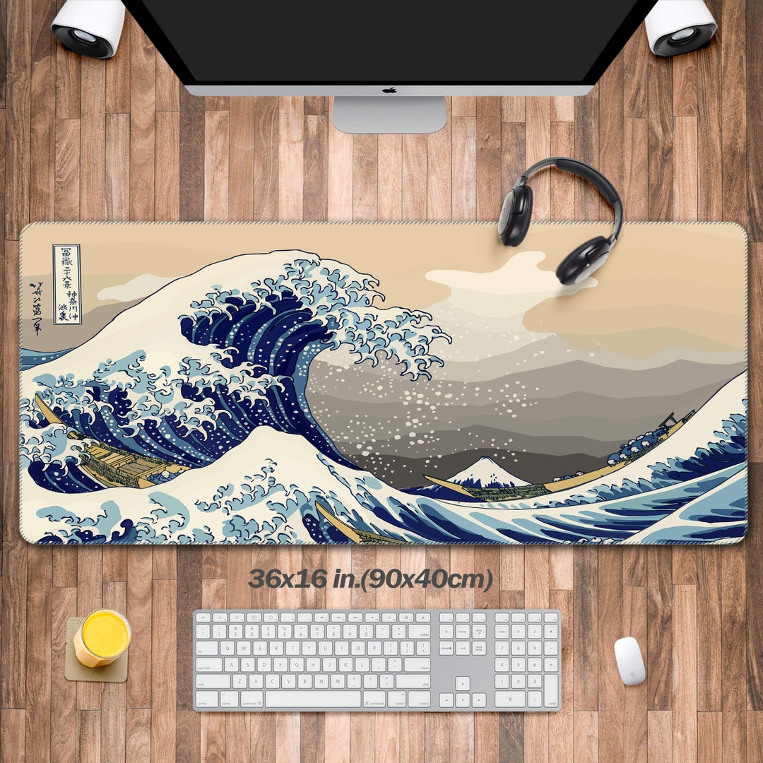 Japanese Great Wave Desk Pad(3 Patterns),japanese View Mouse Pad,desk ...
