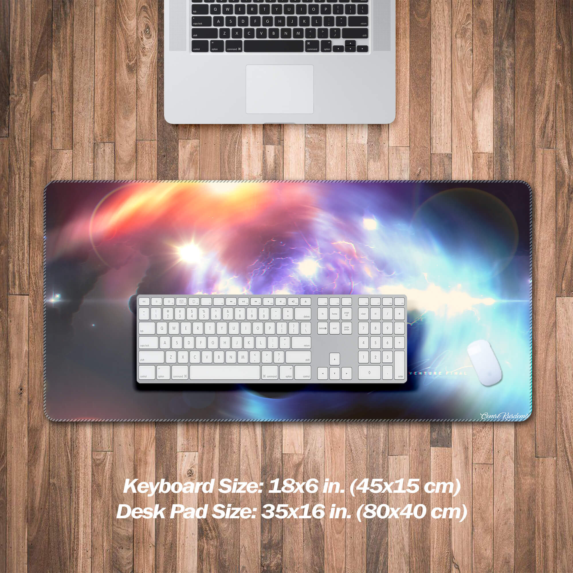Sun Lights Desk Computer Mat, Milky Way Spiral Galaxy Gaming Desk Pad ...