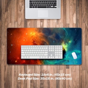 Nebula Desk Computer Mat, Milky Way Spiral Galaxy Gaming Desk Pad ...