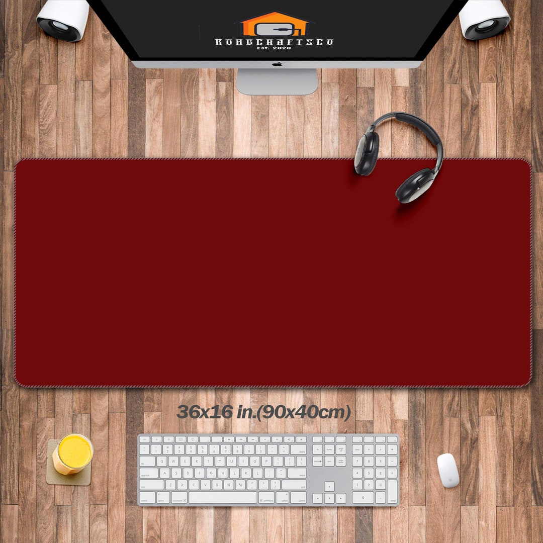 Morandi Red Colour Desk Pad, Aesthetic Office Mouse Pad XXL, Art Design ...