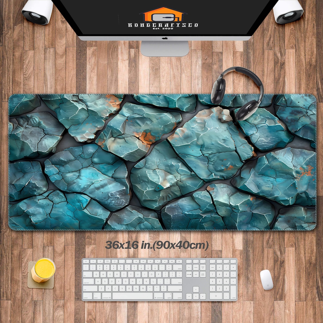 Turquose Stone Texture Surface Gaming Mouse Pad, Bold Extra Large XXL ...