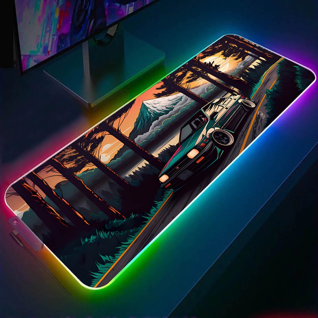 Urban Car Desk Mat, Vehicle Lover XXL Mousepad, RGB Automotive Desk ...