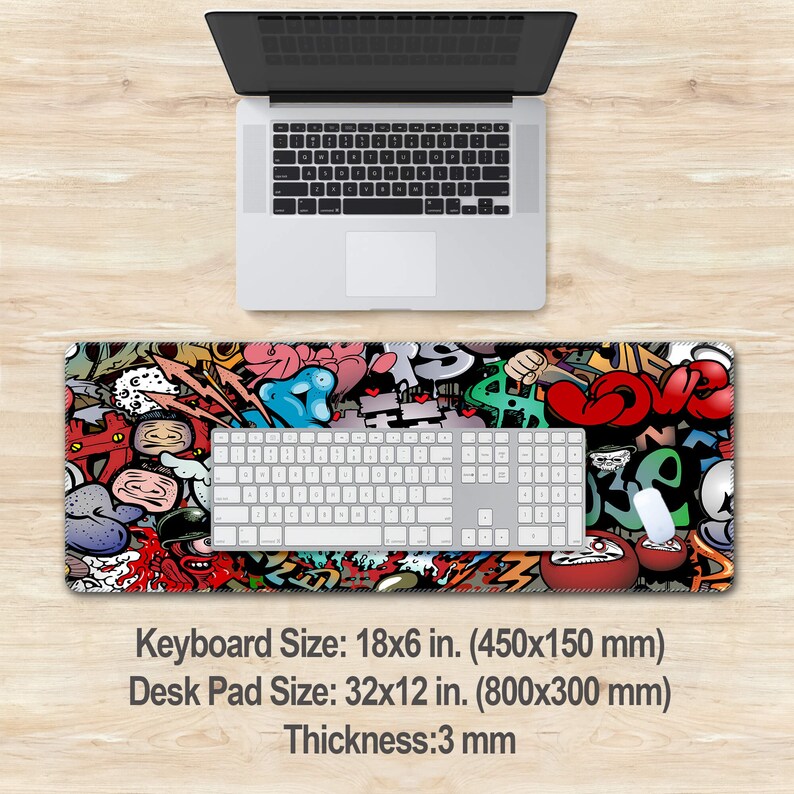 Graffiti Desk Pad Large(3 Patterns), Gaming Mouse Pad, Doodle Gamer ...