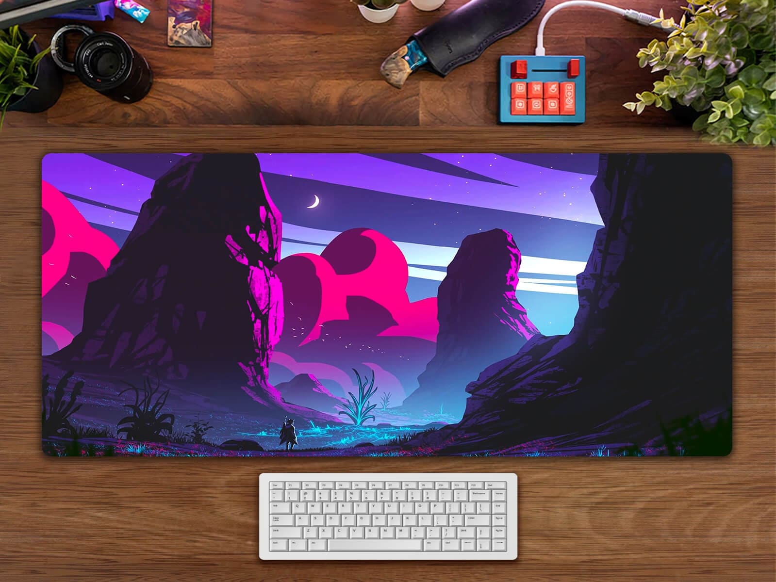 Cyberpunk Landscape Desk Pad(3 Patterns),retro Vaporwave City Gaming ...