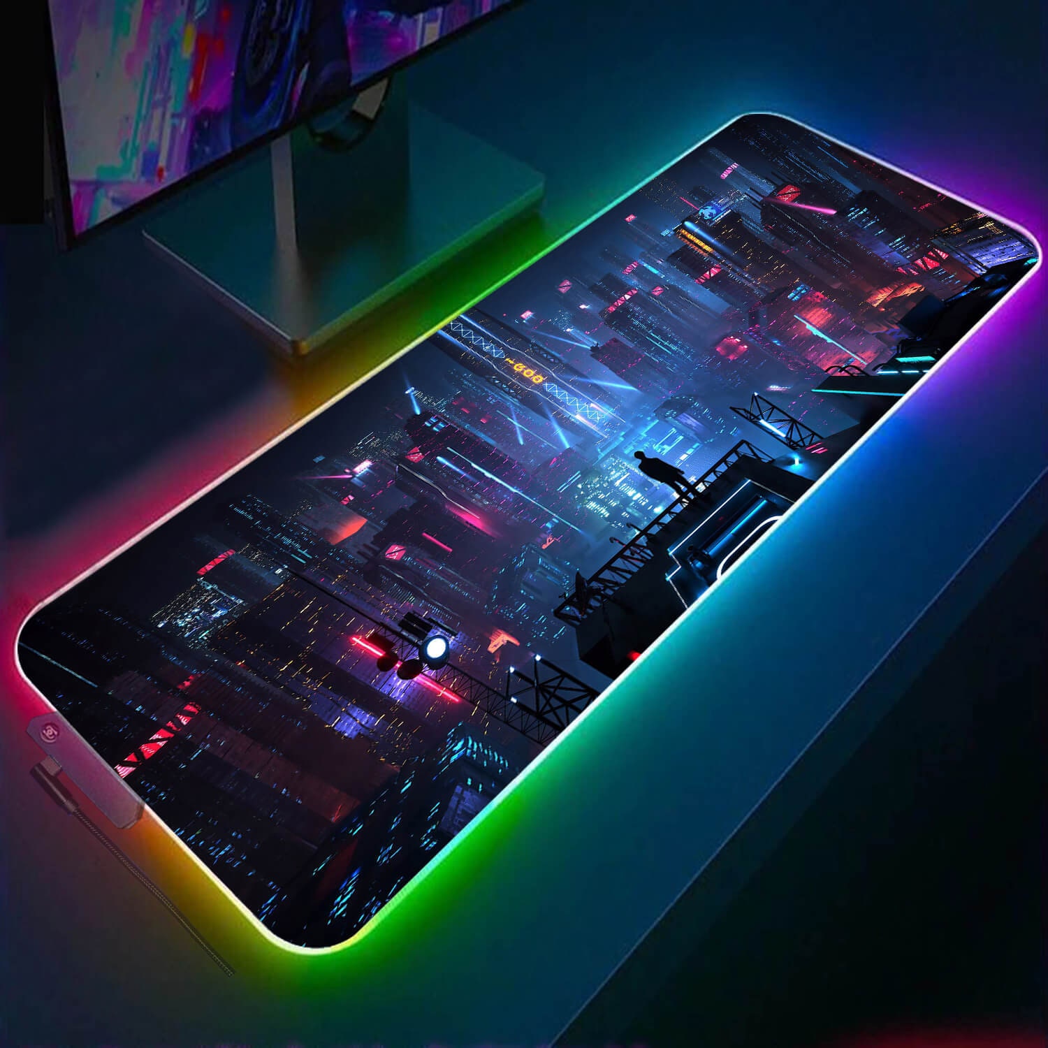 Retro Vaporwave City RGB Gaming Mouse Pad(3 Patterns),japanese RGB ...