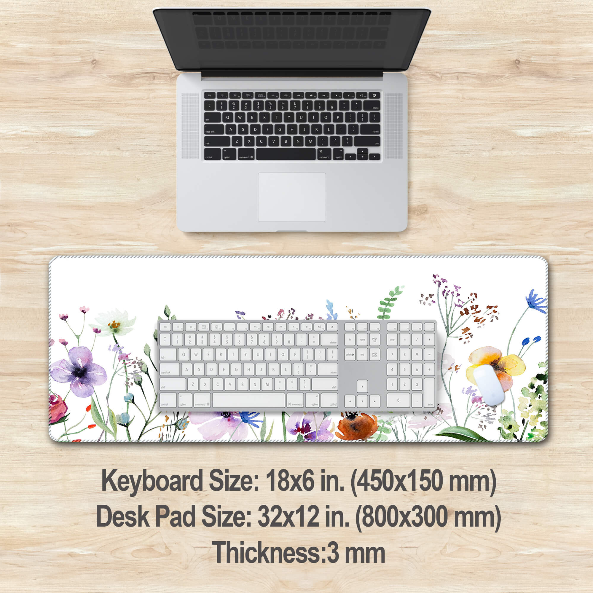 Keyboard Mouse Pad Set, Extended Mouse Pad Keyboard Desk Laptop Matt ...