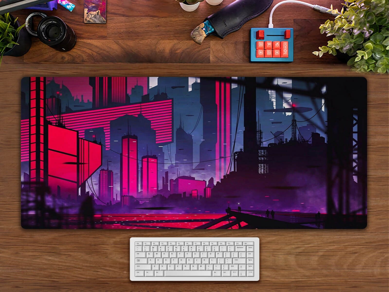 Cyberpunk Landscape Desk Pad(3 Patterns),retro Vaporwave City Gaming ...